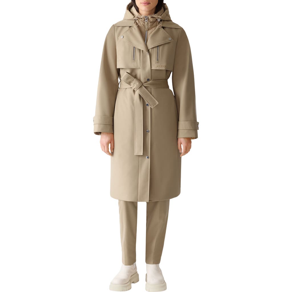MACKAGE Siobhan Down Trench Coat with Removable Bib